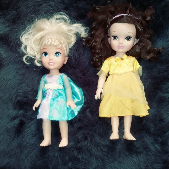 Disney | Toys | 2 Toddler Dolls Elsa And Belle | Poshmark